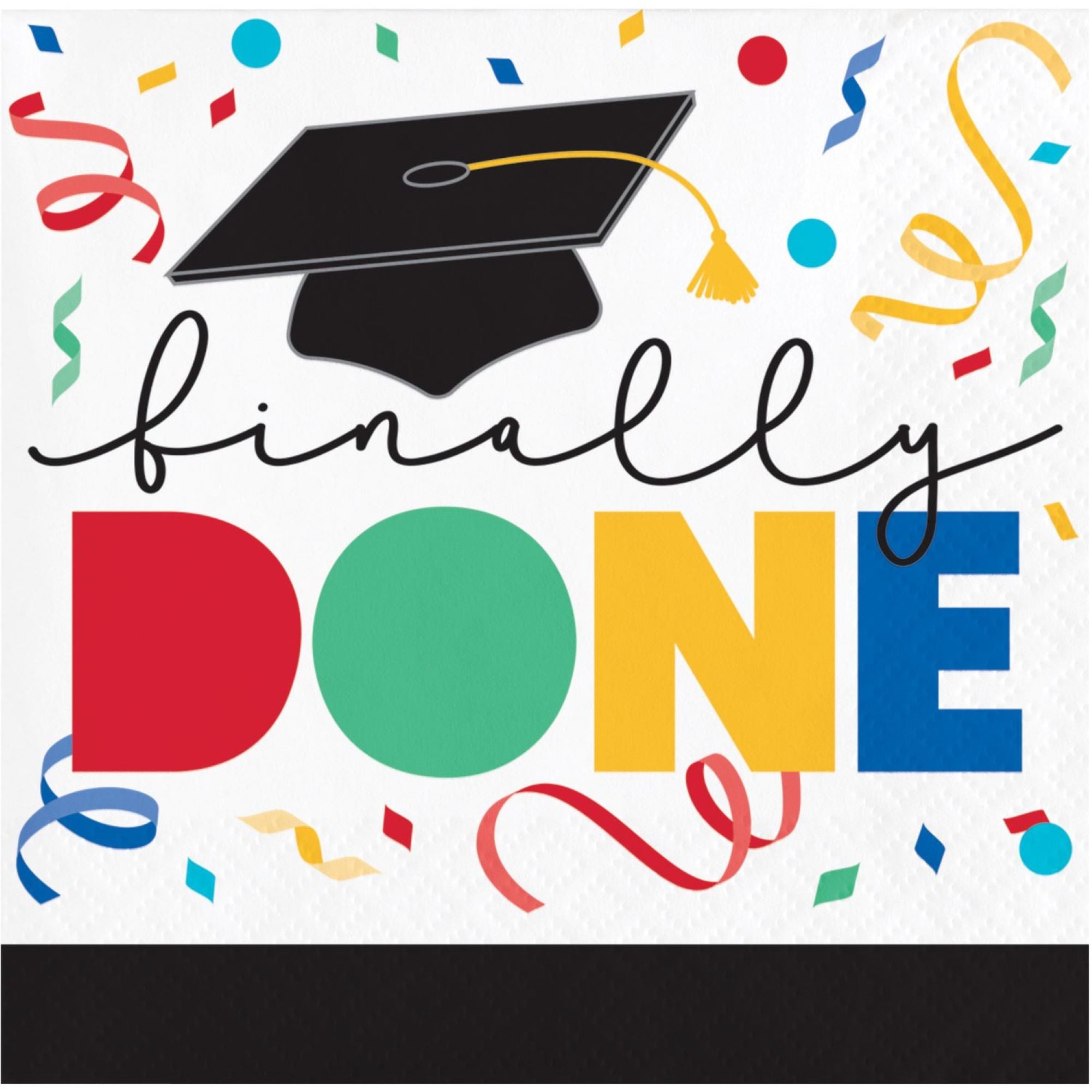 Wholesale Cap Toss Finally Done Grad Beverage Napkins - Napkins.com