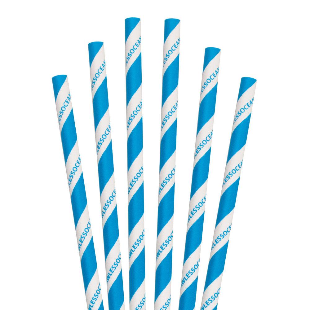 Bulk Aardvark 5.75" StrawLESS OCEAN Cocktail Paper Straws-Napkins.com