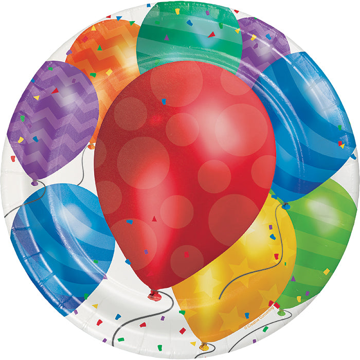 Bulk Balloon Blast Dinner Plates 96 ct - Napkins.com