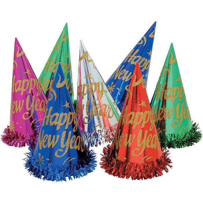 Bulk New Year's Eve Foil Glitter Party Hats 50 ct - Napkins.com