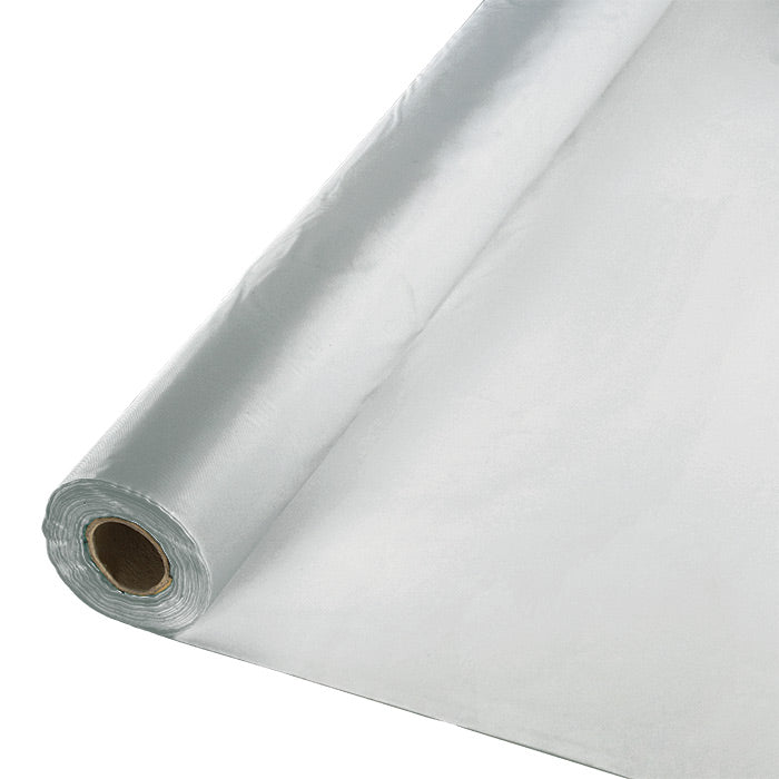 Bulk Shimmering Silver Banquet Table Roll - 1 / pkg, 1 pkg / case ...