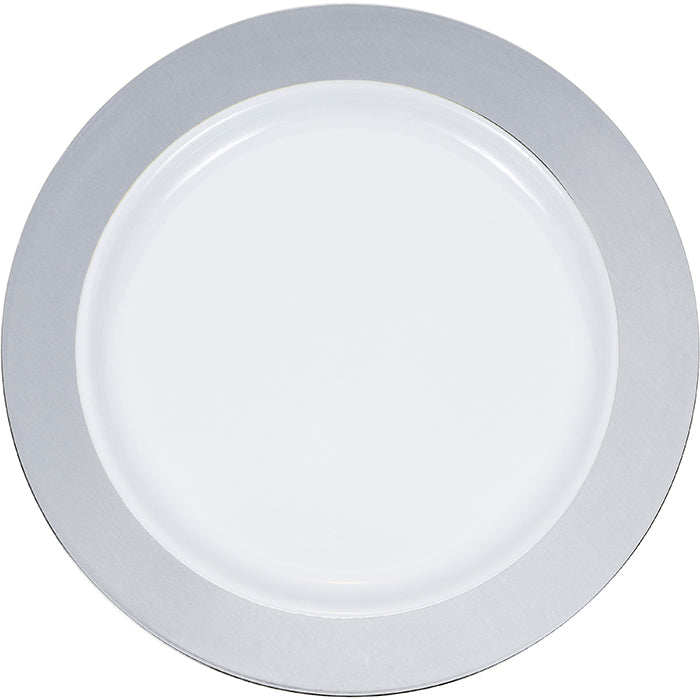 Wholesale Silver Rim Plastic Dessert Plates 120 ct - Napkins.com