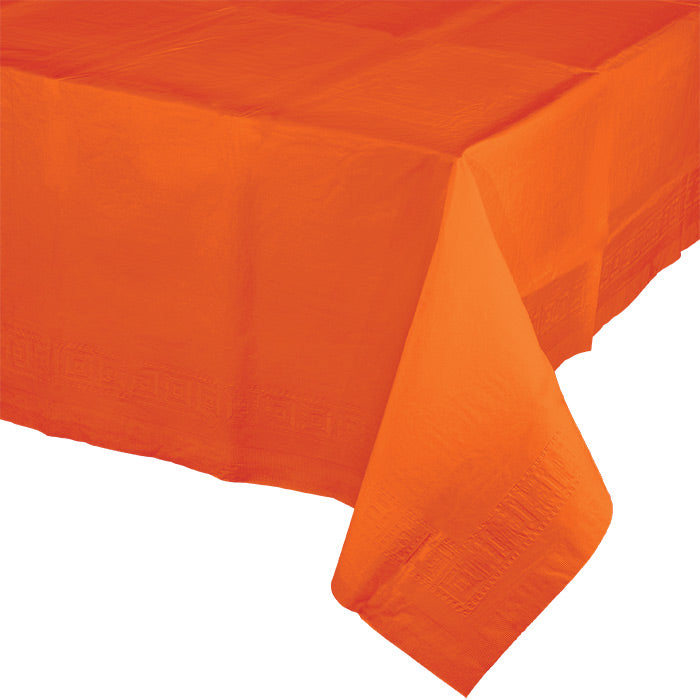 Bulk Sunkissed Orange Paper Tablecloths - 1 / pkg, 6 pkgs / case ...