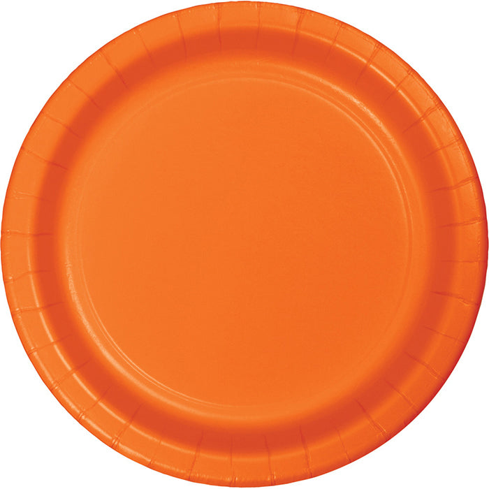 Bulk Sunkissed Orange Dinner Plates 96 ct - Napkins.com