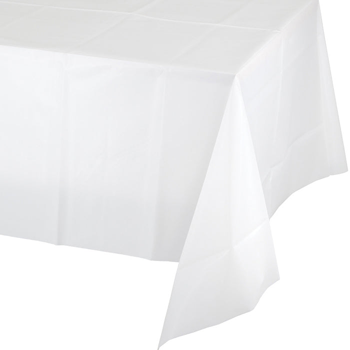 Bulk Value Friendly White Plastic Tablecloth 12 ct - Napkins.com